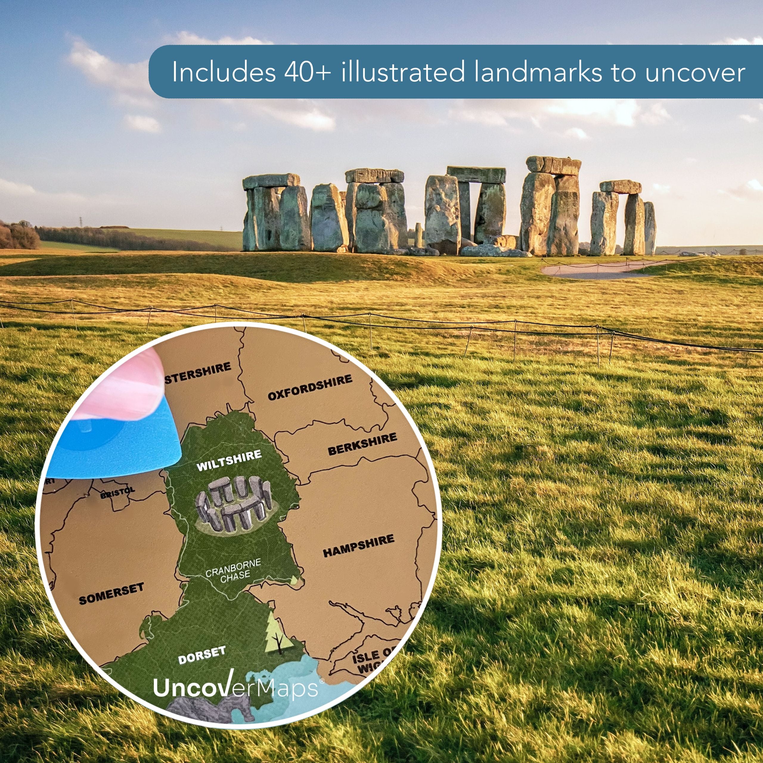 UncoverMaps® UK and Ireland Scratch Off Map