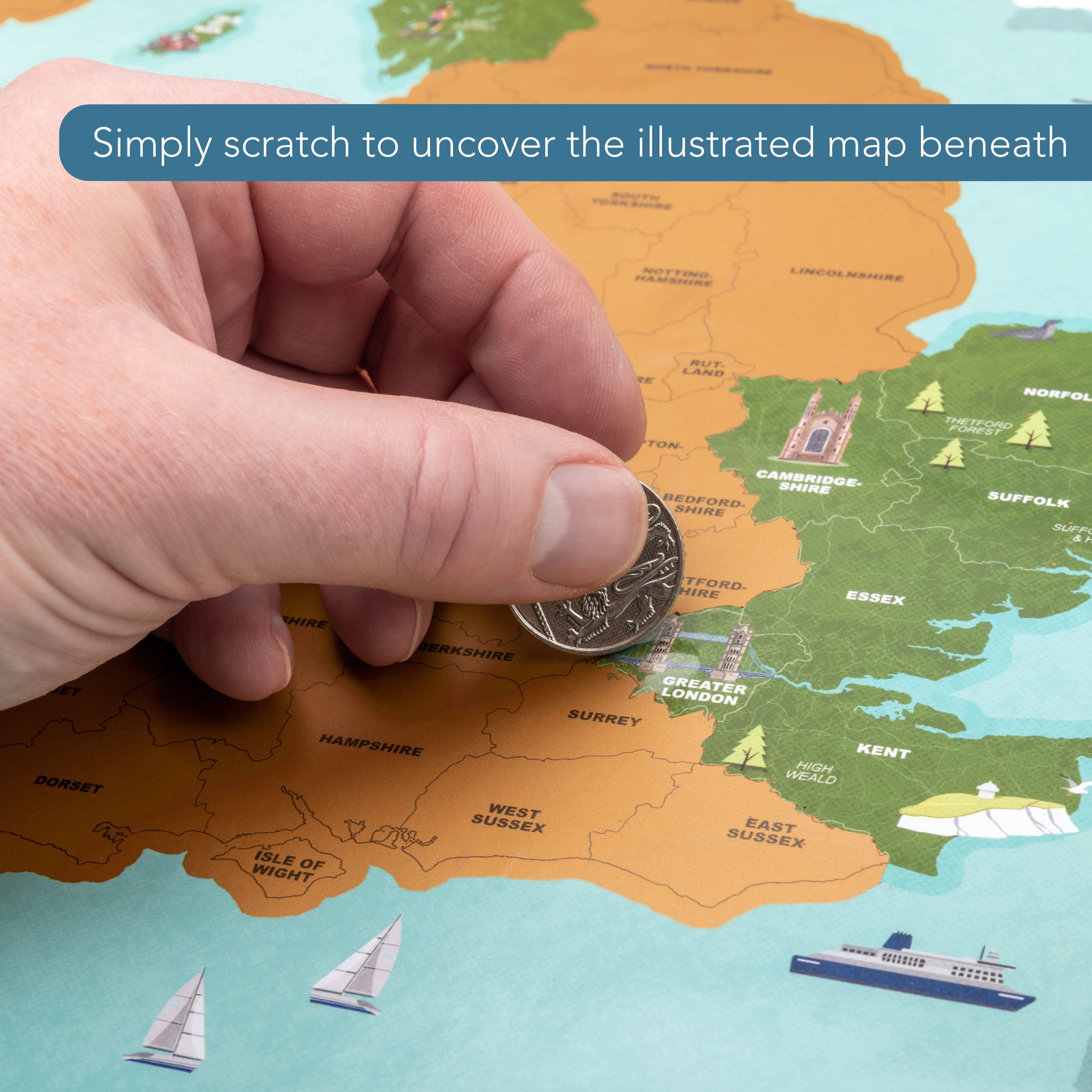 UncoverMaps® UK and Ireland Scratch Off Map