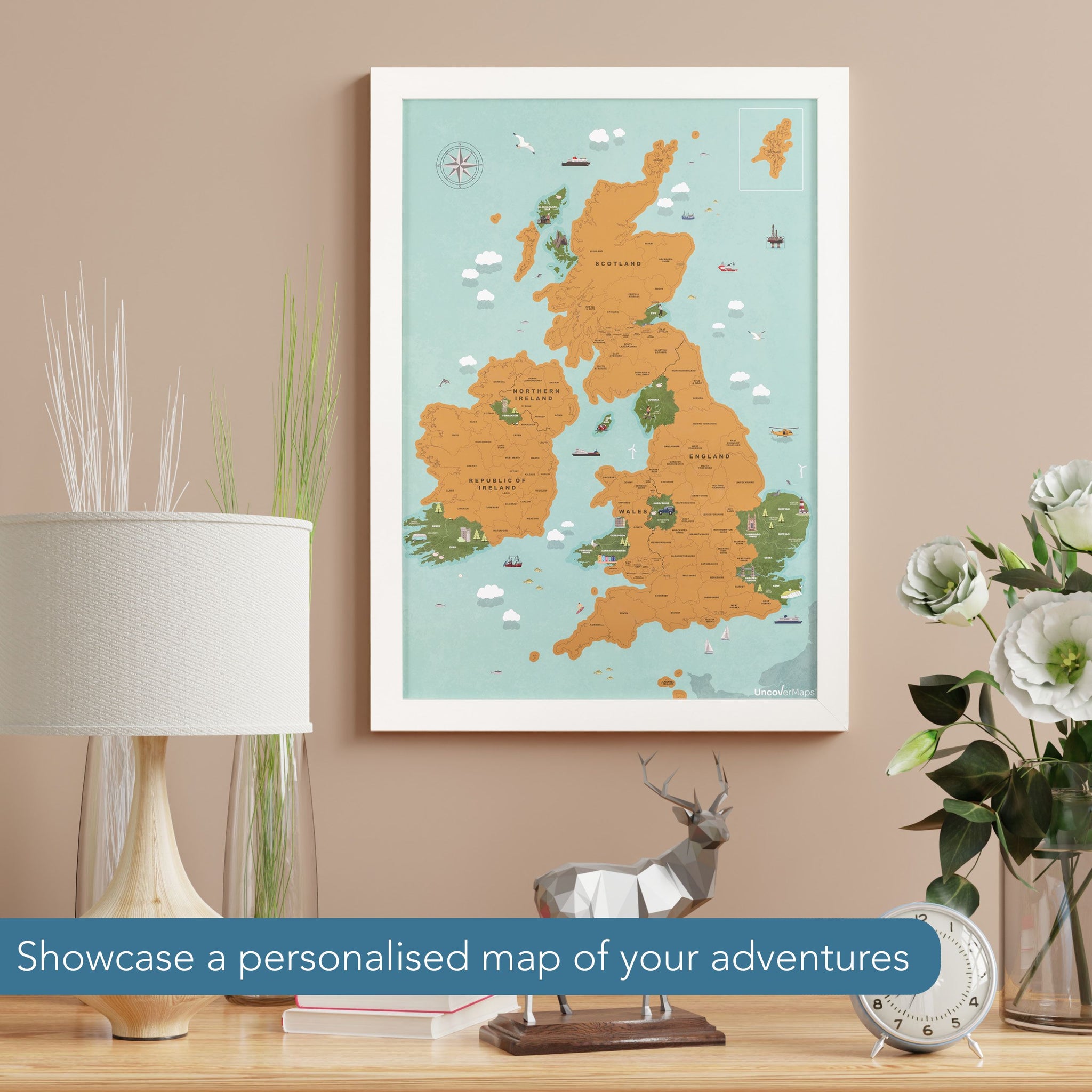 UncoverMaps® UK and Ireland Scratch Off Map