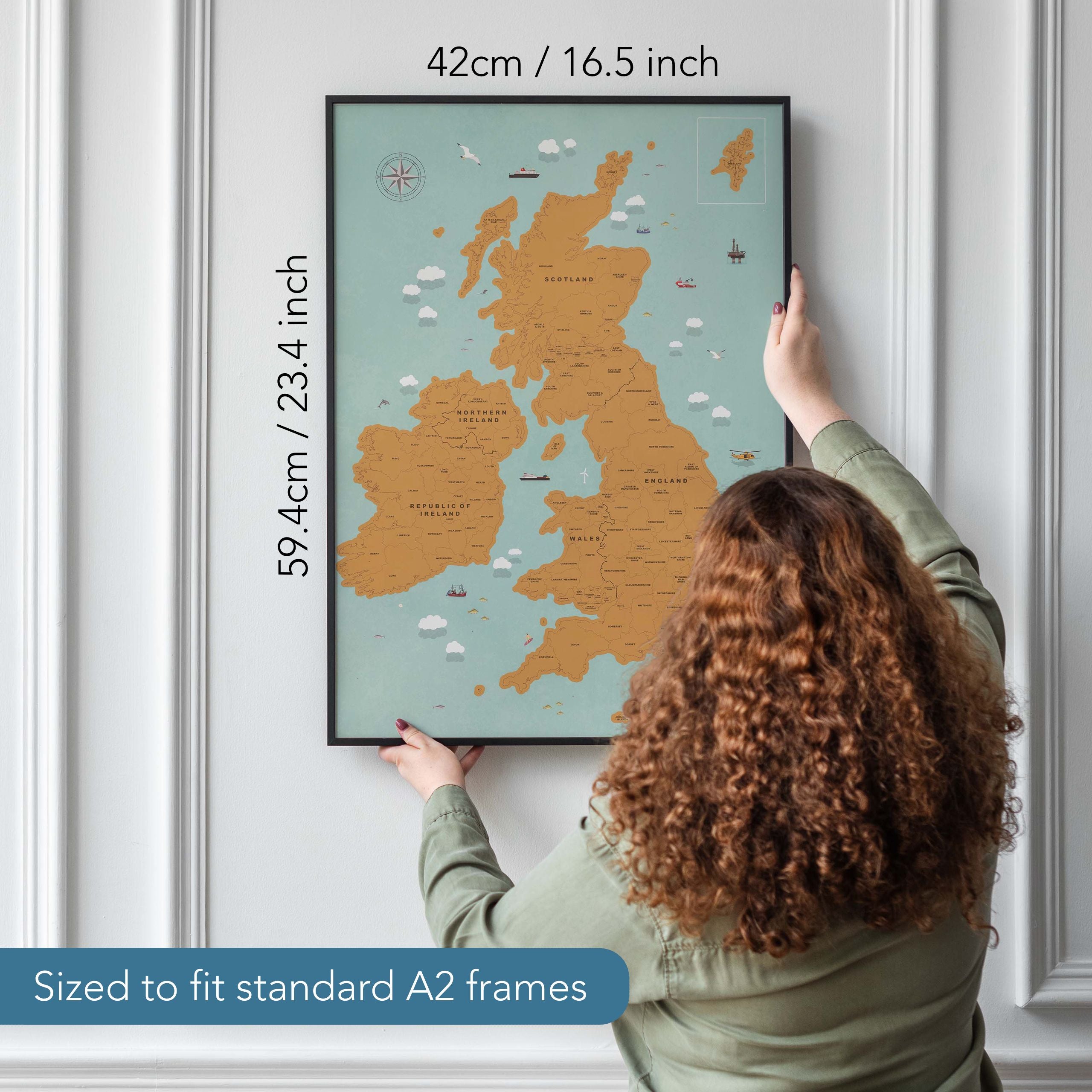UncoverMaps® UK and Ireland Scratch Off Map